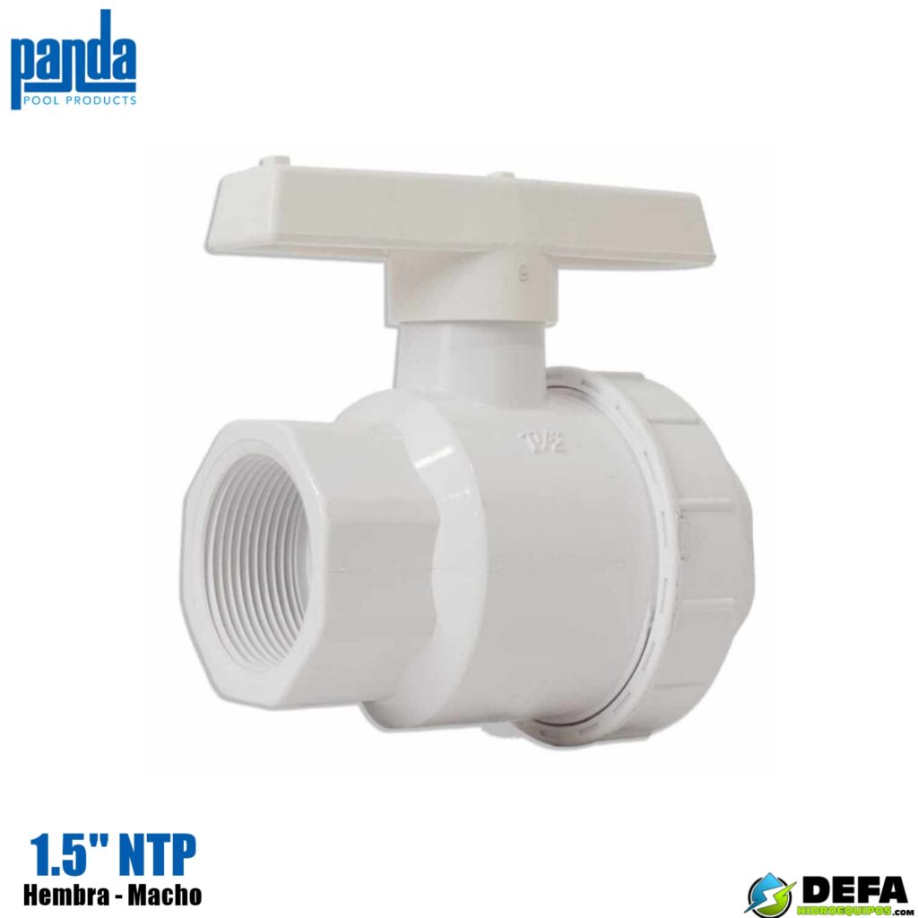 Valvula esfera Panda PA-VB-1.5PVCR de 1.5″ con tuerca union